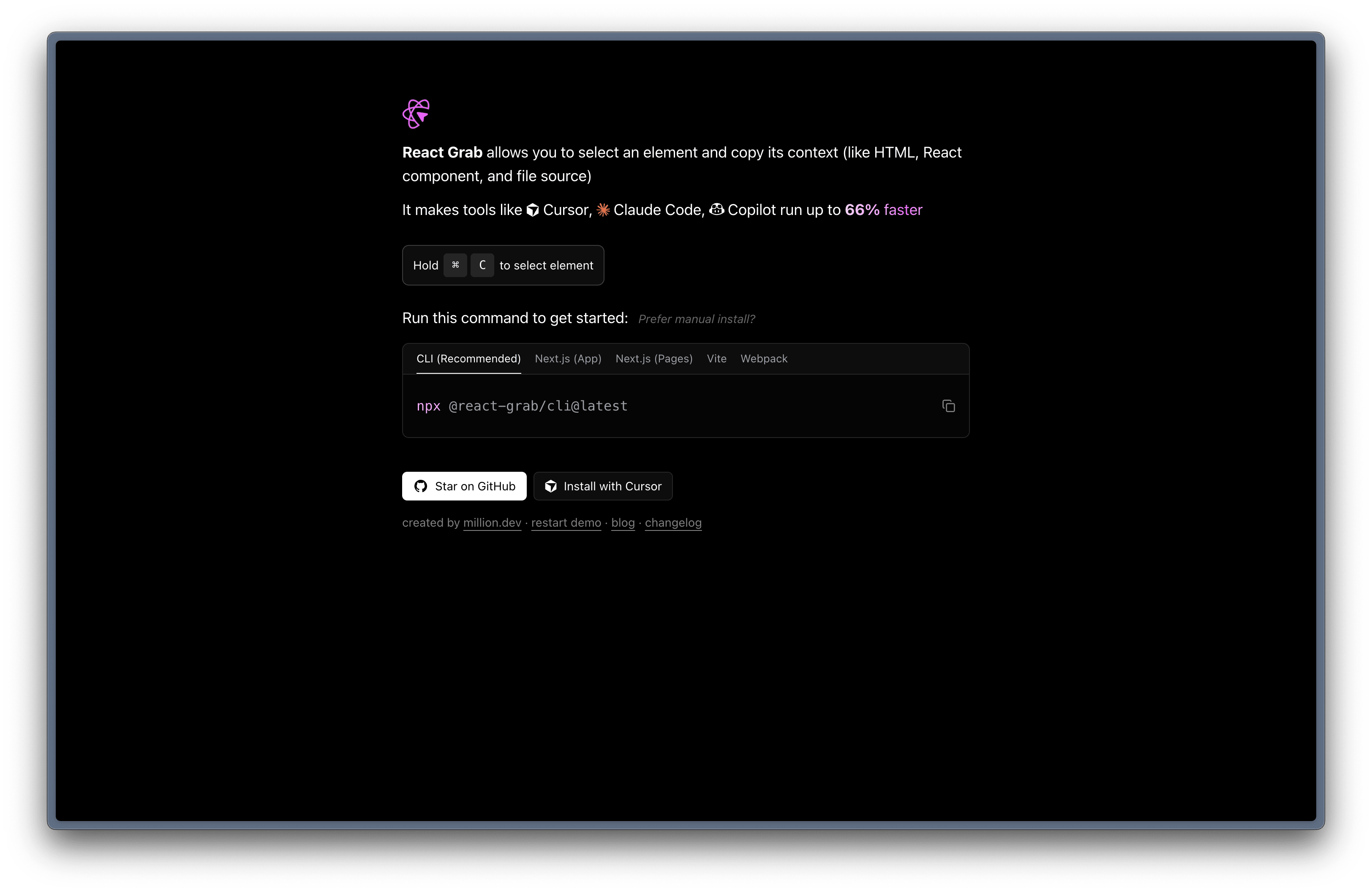 React Grab - Give AI Exact Component Context